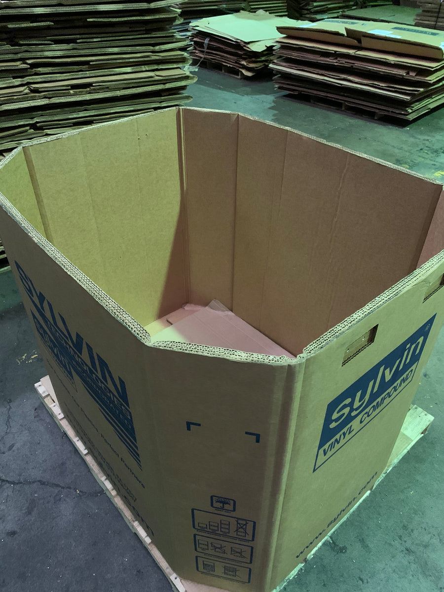 Used 48x40x41 Heavy Duty Octagon Five Wall Gaylord Box , Shipping Box ...